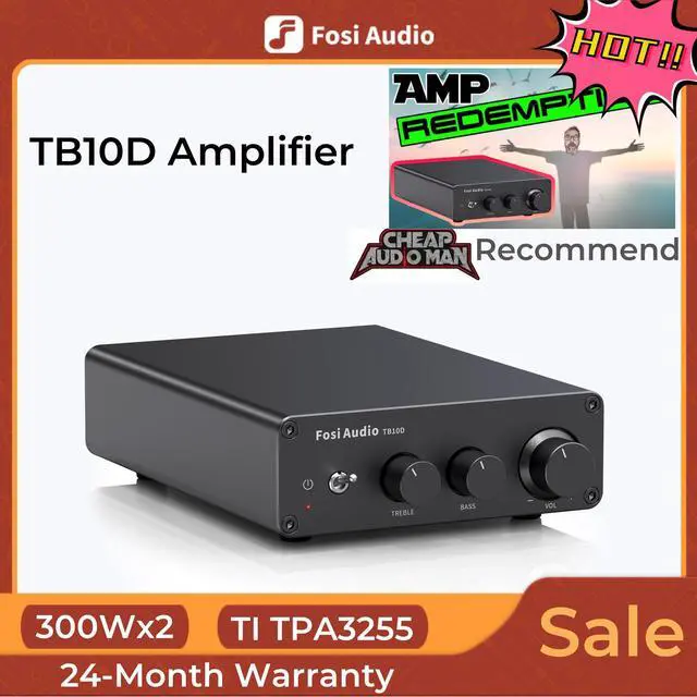 Fosi Audio TB10D 600W TPA3255 Power Amplifier Home Audio HiFi Stereo Class D Digital 2 Channel ...