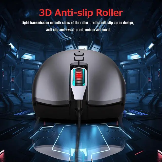 HXSJ A883 USB Wired Gaming Mouse with 7 Macro Programmable Keys, 6400 ...
