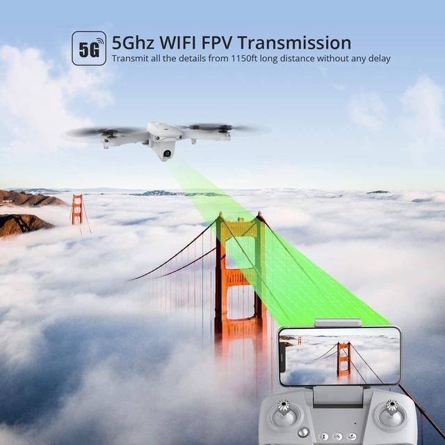 Holy Stone HS175 Drone with Camera for Adults 2K UHD GPS Auto Return 5GHz FPV RC Quadcopter Follow Me Waypoints Circle Fly Optical Flow Headless Mode 2 Batteries for 40 Min and