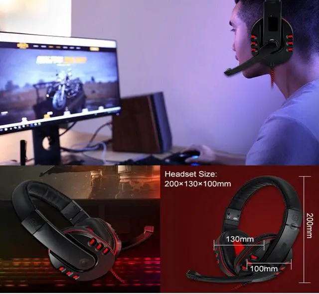 4in1 PC Gaming Keyboard Mouse Headset Set RGB LED Gamer Bundle w/ Mouse ...