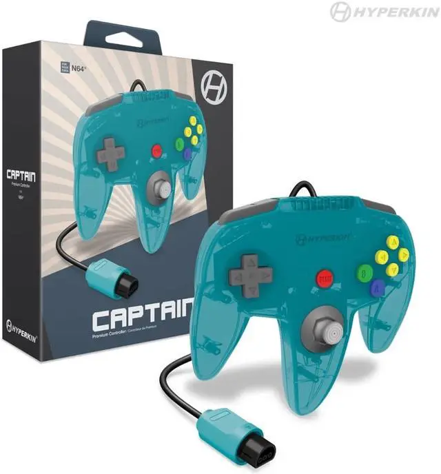 Hyperkin Nintendo 64 "Captain" Premium Controller For N64 - Turquoise ...