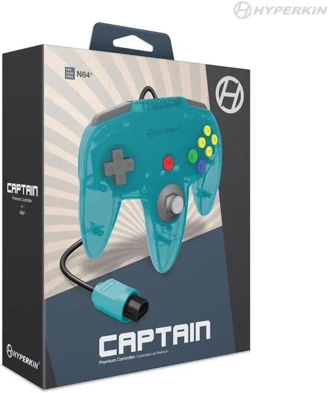 Hyperkin Nintendo 64 "Captain" Premium Controller For N64 - Turquoise ...