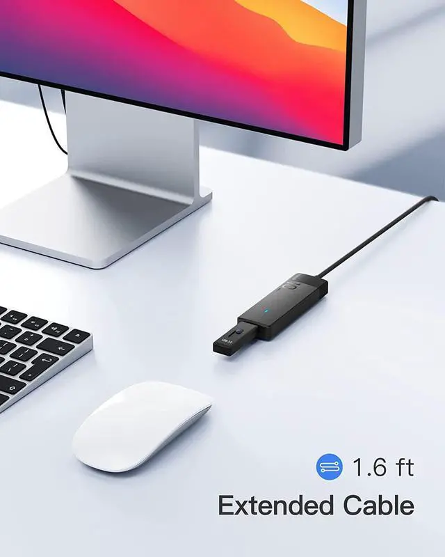 Inateck USB Hub with 4 USB A Ports, USB 3.2 Gen 2 Speed, 1.6 ft Cable ...