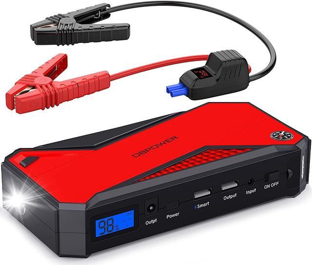 DBPOWER Peak 1600A 18000mAh Portable Car Jump Starter up to 7.2L Gas 5.5L Diesel Engine Battery Booster with Smart Charging Port Compass LCD Screen and LED Light Black Red Newegg