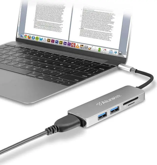 Aluratek (AUMC0302F) USB Type-C Multimedia Hub & Card Reader with HDMI ...