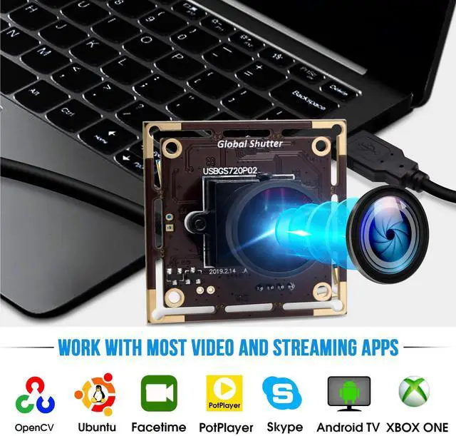 IFWATER 60fps Global Shutter USB Camera Module with 170° Fisheye Lens ...