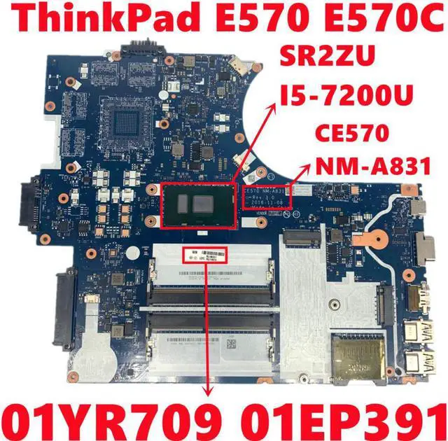 FRU 01YR709 01EP391 For Lenovo ThinkPad E570 E570C Laptop Motherboard CE570 NM-A831 With SR2ZU ...