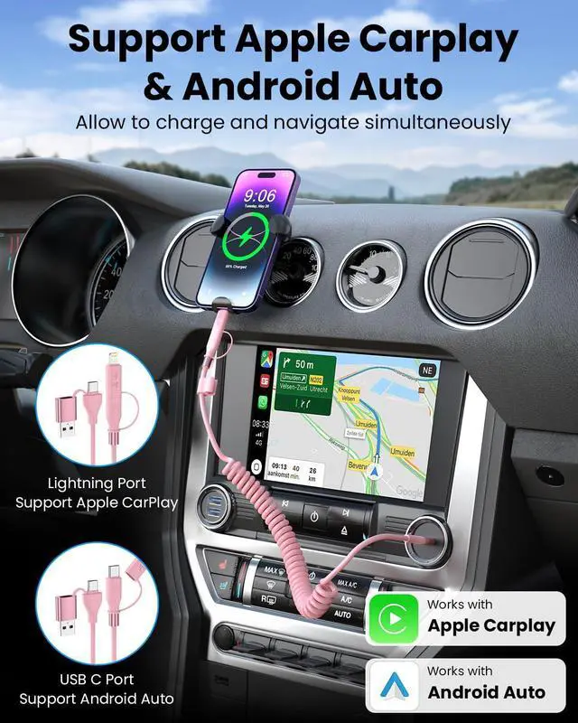 Coiled USB C and Lightning Cable 2-in-1 [2-Pack] 60W USB-C to Lightning ...