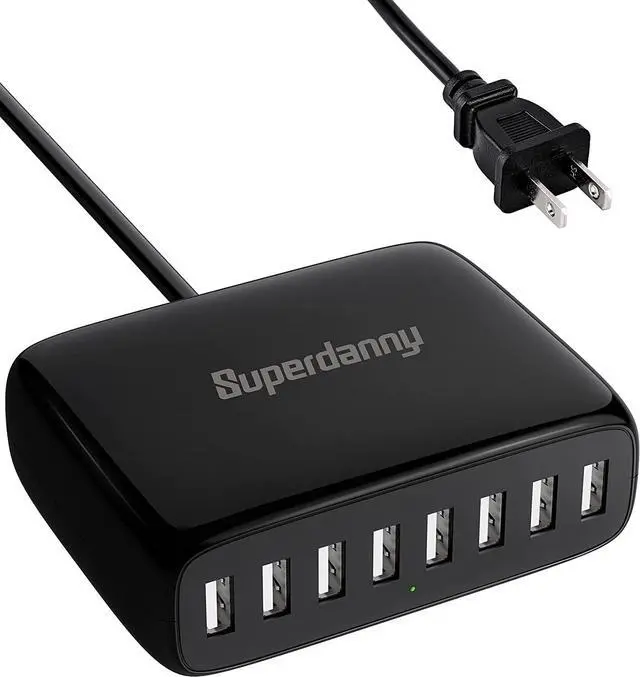 SUPERDANNY USB Charger Station 8-Port Desktop Charging Station ...