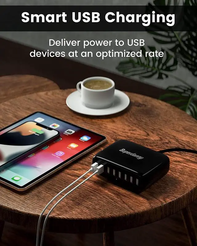 SUPERDANNY USB Charger Station 8-Port Desktop Charging Station ...