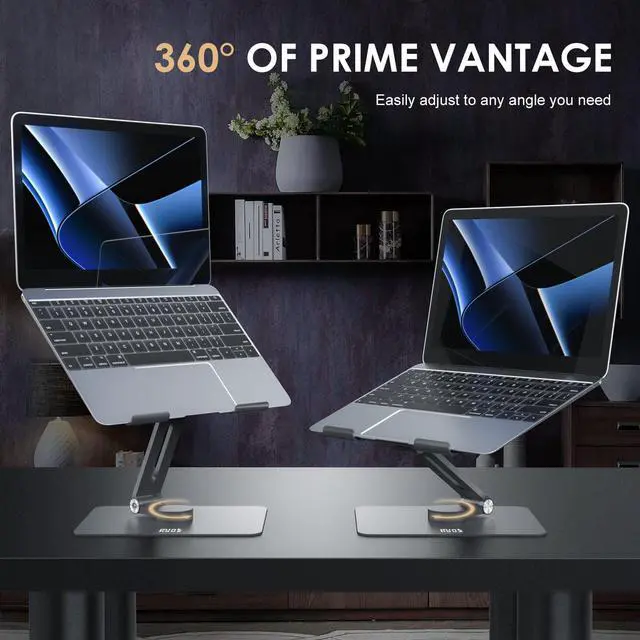 Minthouz 360 Rotating Laptop Stand for Desk Adjustable Height Swivel ...