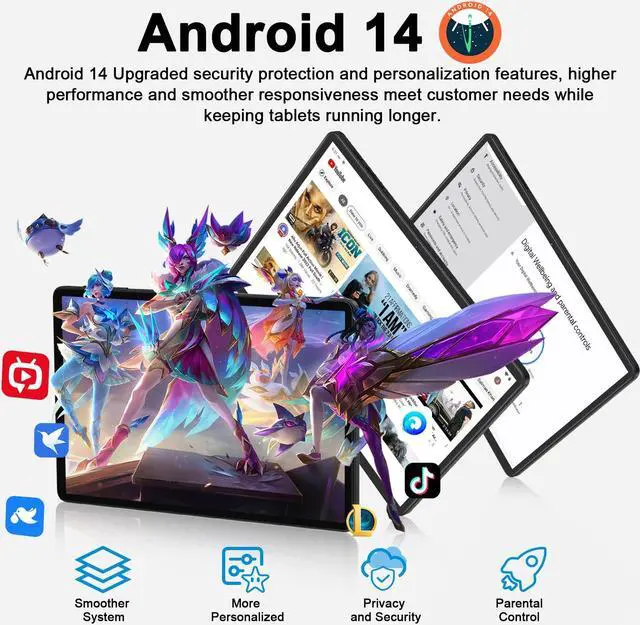 Android 14 Tablet 11 Inch Tablets, 24GB RAM 256GB ROM(1TB Expand), Octa ...