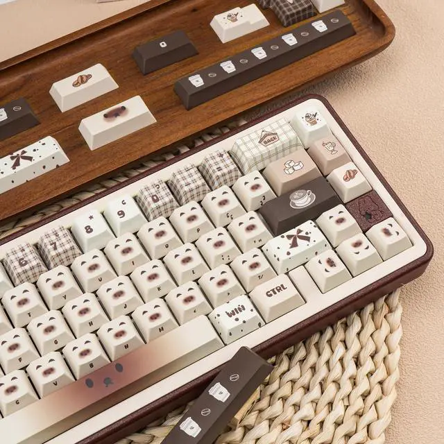 COOMICKEY Siamese Cat Keycaps, PBT Keycaps Dye-Sublimation Custom ...