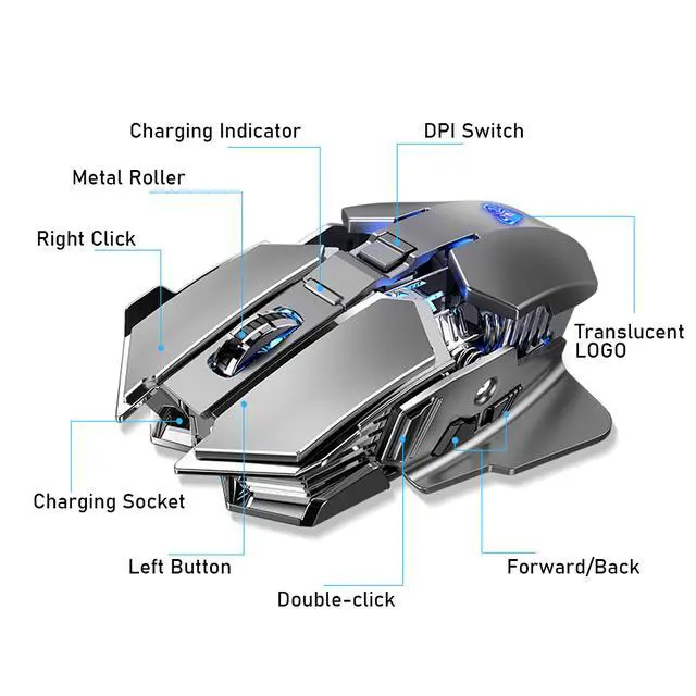AULA SC300 2.4G Wireless Charging the Mouse 1200DPI 6 Buttons Large ...