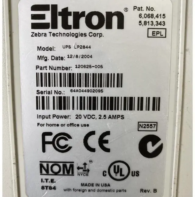 Used - Very Good: Eltron UPS LP2844 CTP Direct Thermal Barcode Printer ...