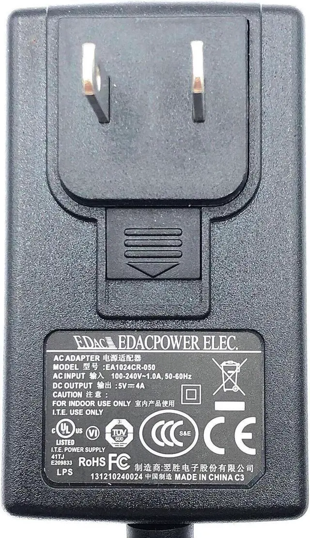 NEW Genuine EdacPower EA1024CR-050 AC/DC Adapter 5V 4A Plug In Power ...
