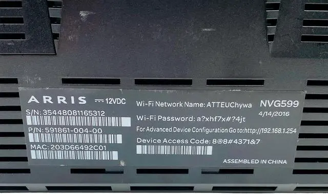 Refurbished: ARRIS Frontier NVG443B Dual Band Wi-Fi DSL Router 599049 ...