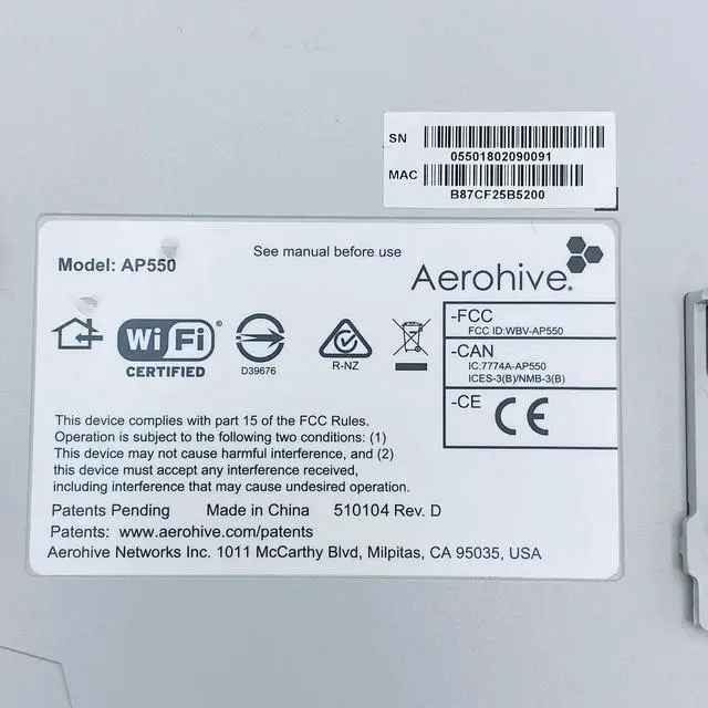 Refurbished: Aerohive AP550 Indoor 802.11ac Dual-Radio 4x4:4 MIMO ...