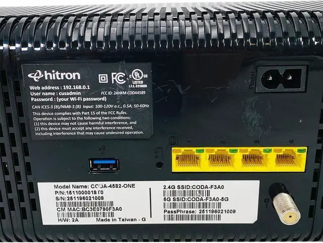 Refurbished: Hitron Coda-4582-ONE MDC DOCSIS 3.1 Cable Modem Router w ...