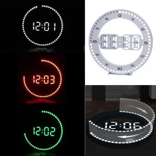 Round Digital Wall Clock