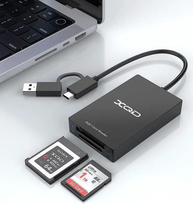 4-in-1 XQD Card Reader XQD SD Card Reader Dual-Slot USB/Type C Memory Card Reader 5Gpbs Sony XQD ...