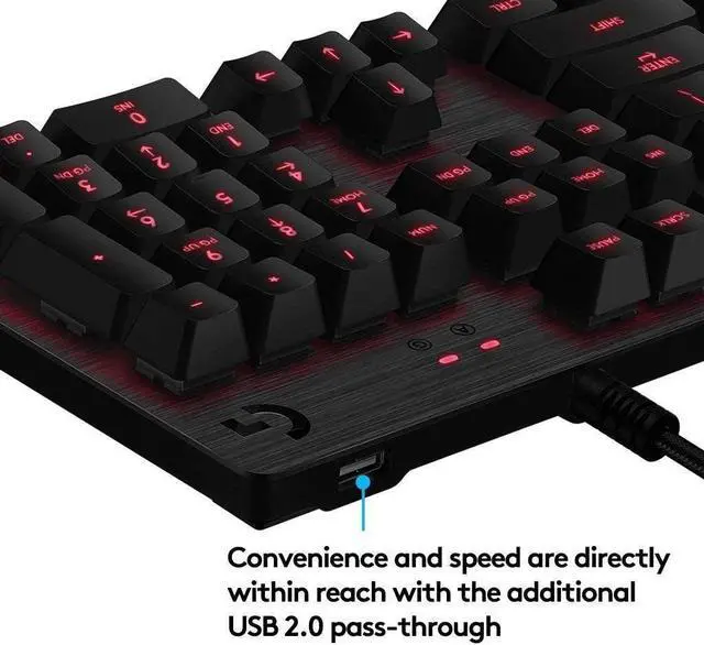 Logitech G413 Backlit Mechanical Gaming Keyboard with USB Passthrough ...