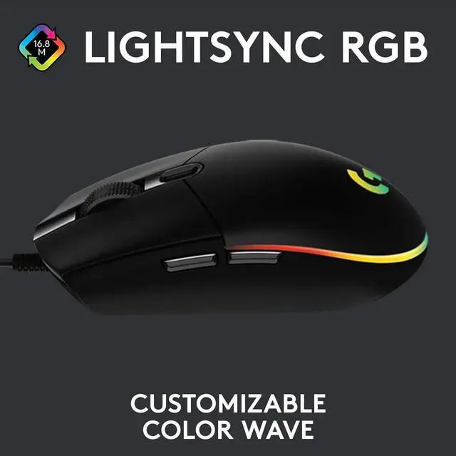 Logitech G203 RGB Wired Gaming Mouse - Black - Newegg.com