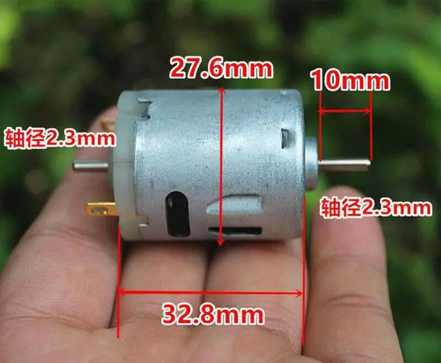 Micro RS-365SH Motor DC 12V-24V 11000RPM High Speed Dual 2.3mm Shaft ...