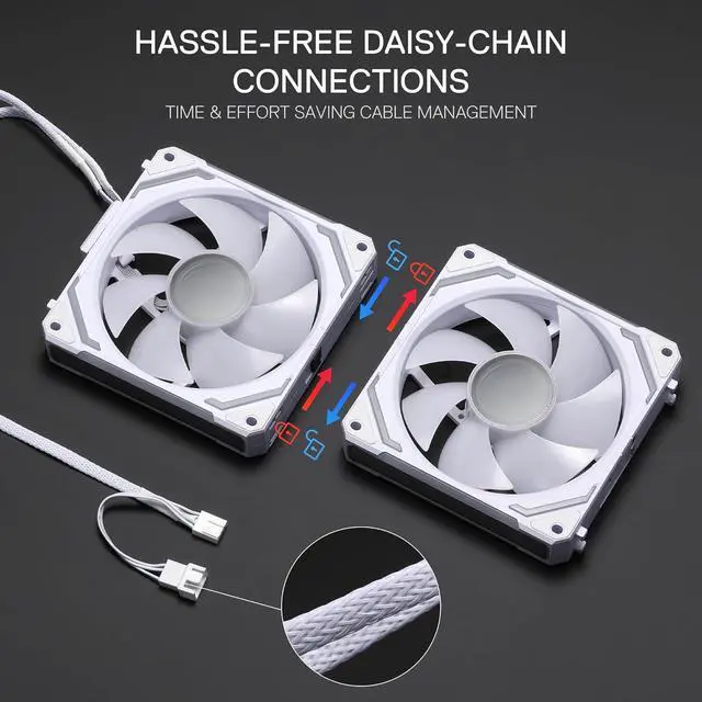 Redragon GCF012 Standard 120mm PC Case Fan, Daisy-Chain Connection, 5V ...