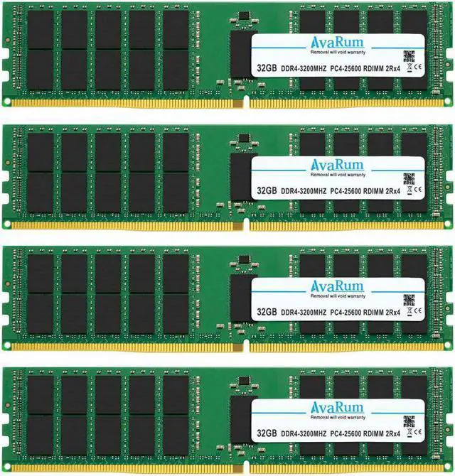 128GB Kit (4 x 32GB) DDR4-3200 PC4-25600 ECC Registered Memory for ASRock Rack EPYCD8-2T Board ...