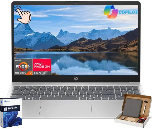 HP 15.6" FHD Touchscreen Laptop for College Student & Business, AMD ...