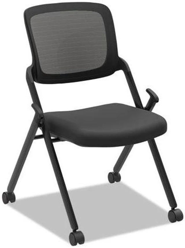 HON Assemble Mesh Back Nesting Stacking Chair Armless BK Fabric Mesh ...