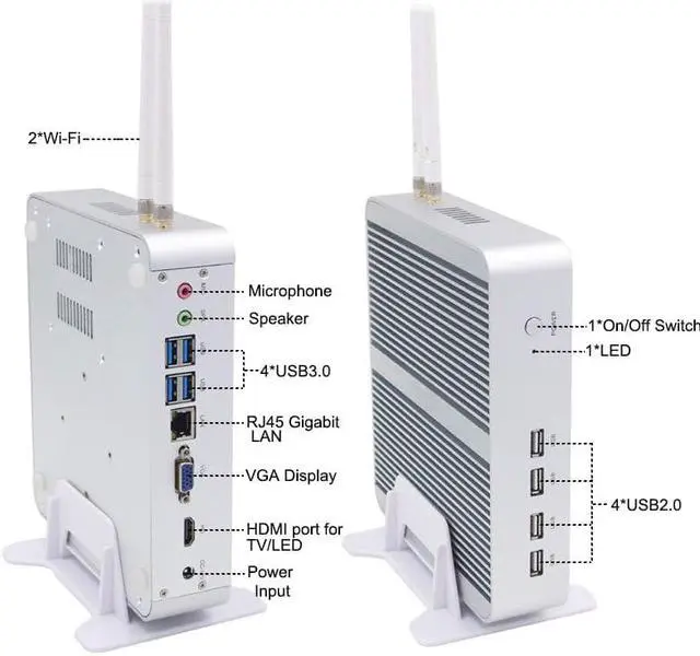 [ Core i5 8250U Quad Core ] 8th Gen Mini PC Windows 10 Pro 2*DDR4 Max 32GB Fanless Nuc 4K HTPC ...