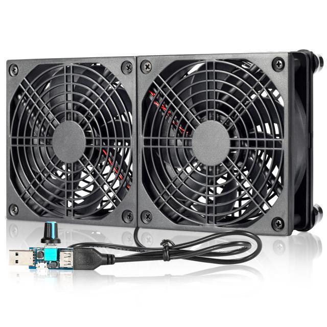 Dual 120mm Quiet PC Fan With Speed Controller Ball Bearing Dual 120mm ...