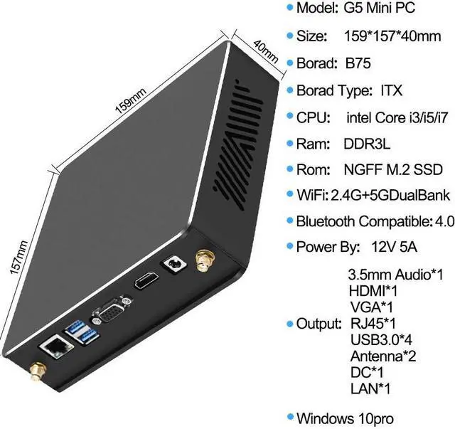 PC Core i3/i5/i7 8GB RAM 128GB/256GB Windows 10 System HDMI-Compatible ...