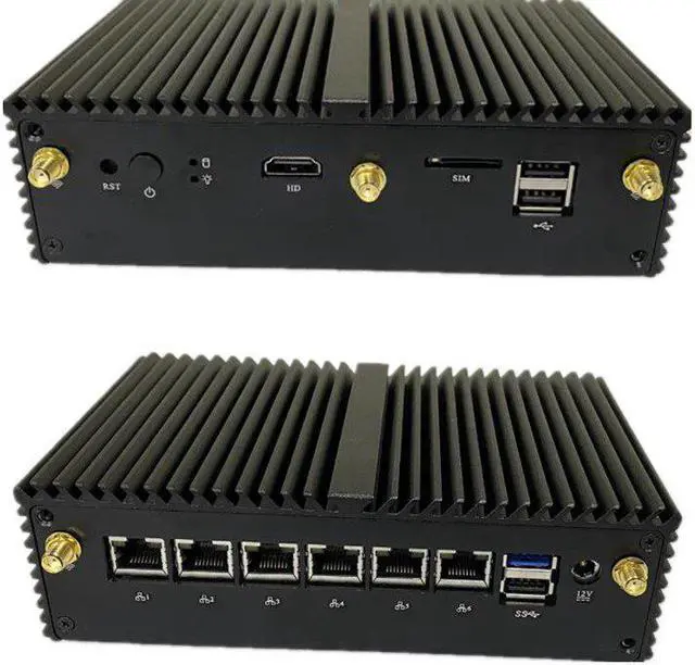 6 Ethernet LAN Mini PC Celeron J1900 Micro PC Server Linux Ubuntu ...