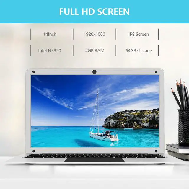 G-Anica 14 Inch Laptop, Windows 10 Netbook,1080P Full HD IPS Laptop ...