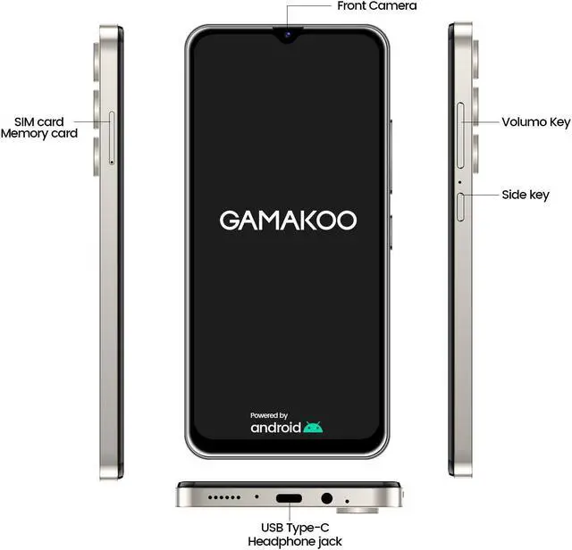 GAMAKOO G23 Android Smartphone Dual SIM 64GB+4GB 6.52 inch 4G Unlocked ...