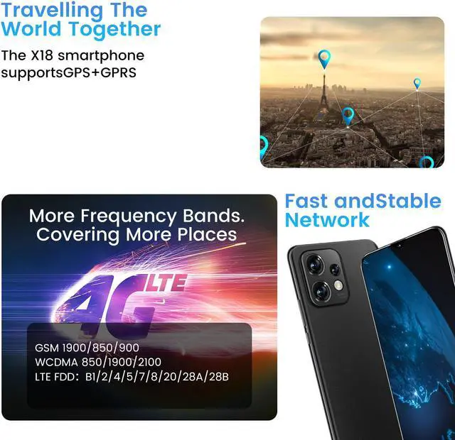 GAMAKOO G40 4G Unlocked Cell Phone 32GB+3GB Dual SIM 6.52" HD+ Display ...