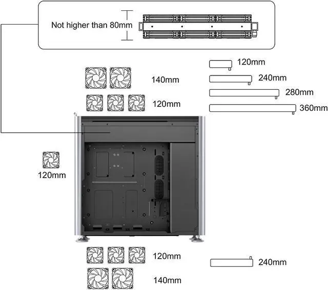 JONSPLUS i400 SG ATX Mid Tower Computer Case,Simplicity Design Glass ...