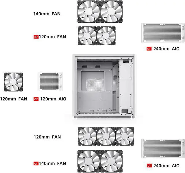 JONSBO D40 SILVER ATX /MATX Tower Computer Case, Aluminum/Steel ...