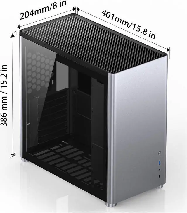 JONSBO D40 SILVER ATX /MATX Tower Computer Case, Aluminum/Steel ...