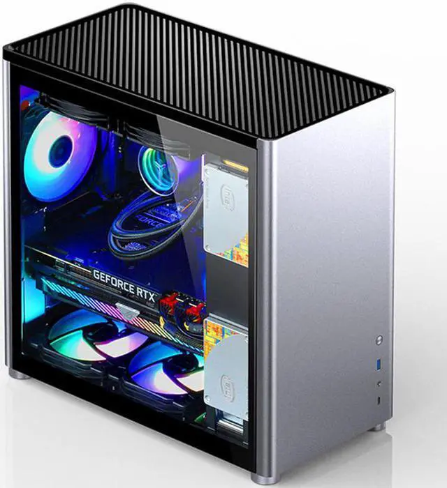 JONSBO D40 SILVER ATX /MATX Tower Computer Case, Aluminum/Steel ...