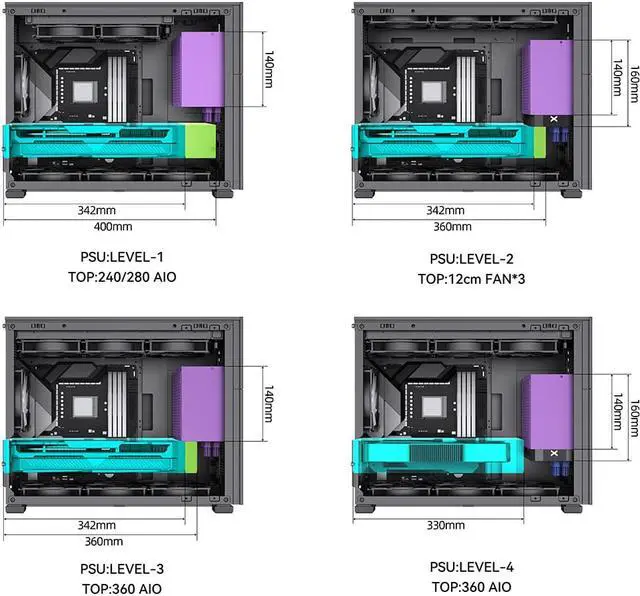 JONSBO D31 MESH SC BLACK Micro ATX Computer Case with Sub HD-LCD ...