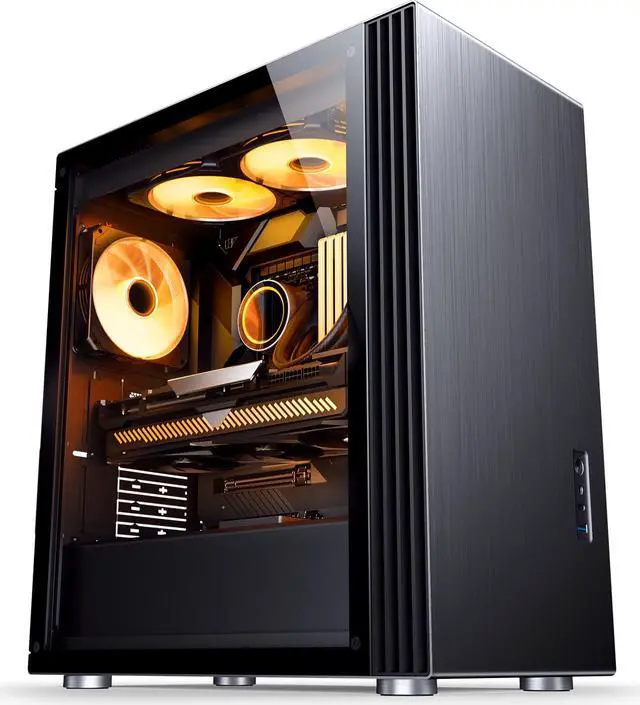 JONSBO U6 BLACK ATX Mid Tower Aluminum Computer Case, Semi-blackened ...
