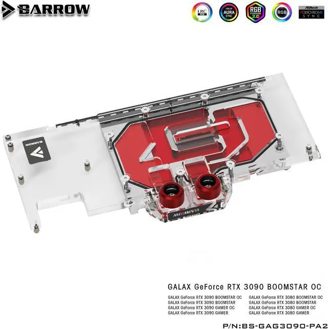 Barrow 3090 3080 GPU Water Block for GALAX RTX 3090 3080 GAMER OC, Full ...