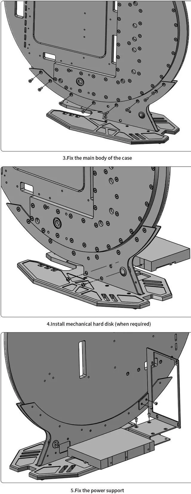 Barrowch STAR1 Series Circular Water Cooling Case, Limited Edition, PC ...