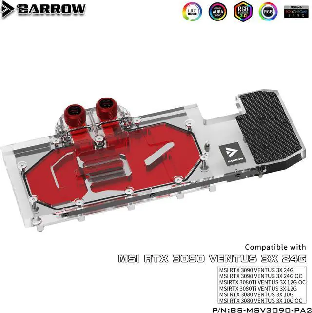Barrow MSI 3080 3090 Water Block Backplane Block for MSI RTX3090 3080 ...
