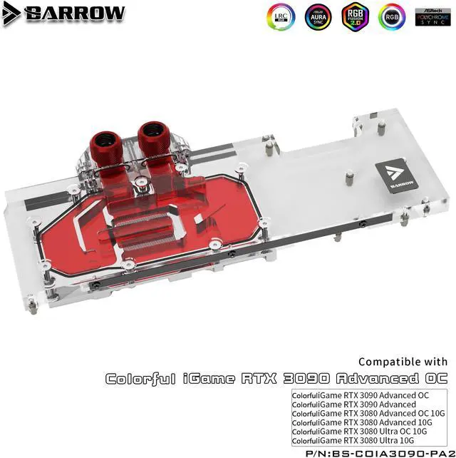 Barrow 3080 3090 Water Block Backplane for Colorful RTX 3090 3080 ...