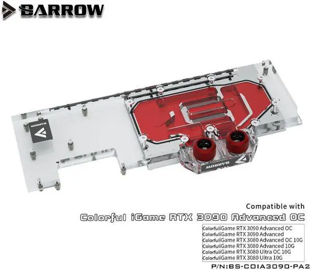 Barrow 3080 3090 Water Block Backplane for Colorful RTX 3090 3080 ...